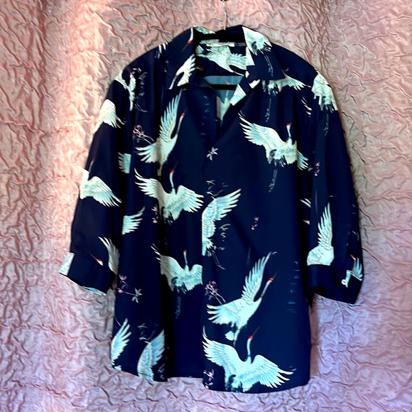 Grifflin Paris | Tops | Gorgeous Swan Crane Blouse Bringing You Good ...